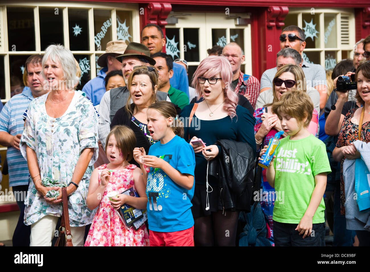 Crowd listening to The Adamant New Orleans Brass Jazz Band playing on ...