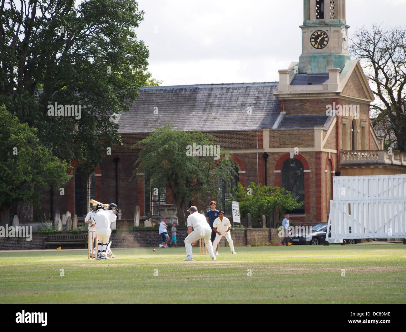 People Playing Cricket on Kew Green Stock Photo - Alamy