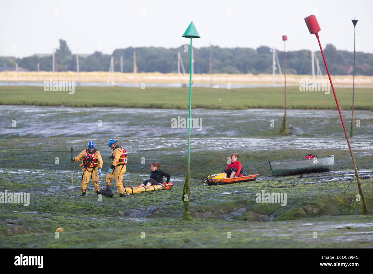 Coastguard Mud Rescue team rescue two women stuck in a canadian canoe ...