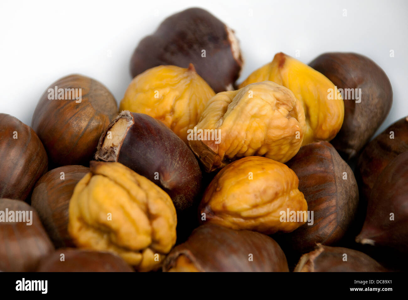 Chestnuts - roasted and peeled Stock Photo - Alamy