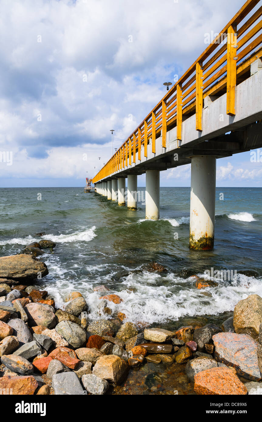 Concrete pier or Jetty on the beach Stock Photo - Alamy
