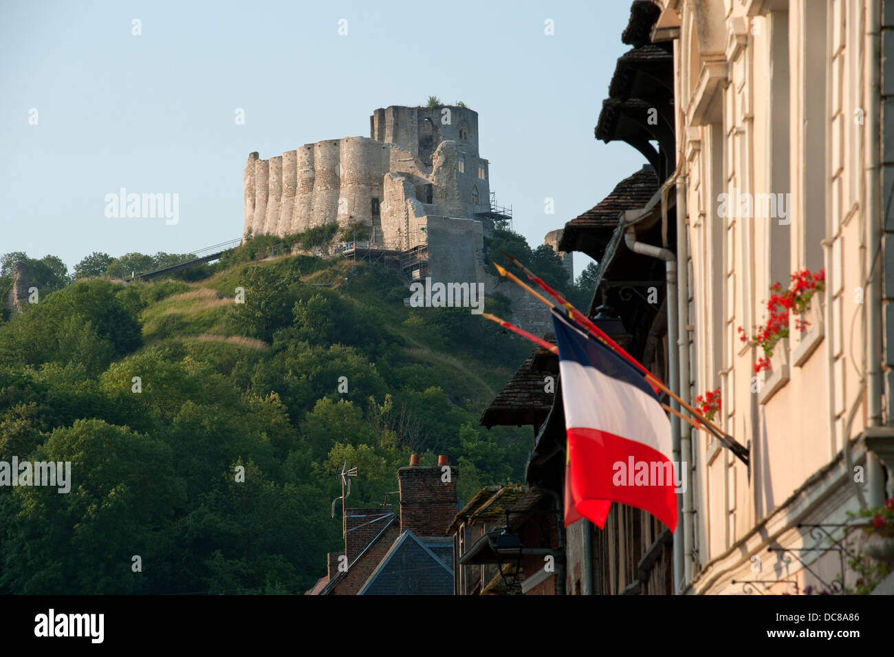 Chateau Gaillard above Les Andelys, Haute-Seine, in the Eure department of the ancient region ...