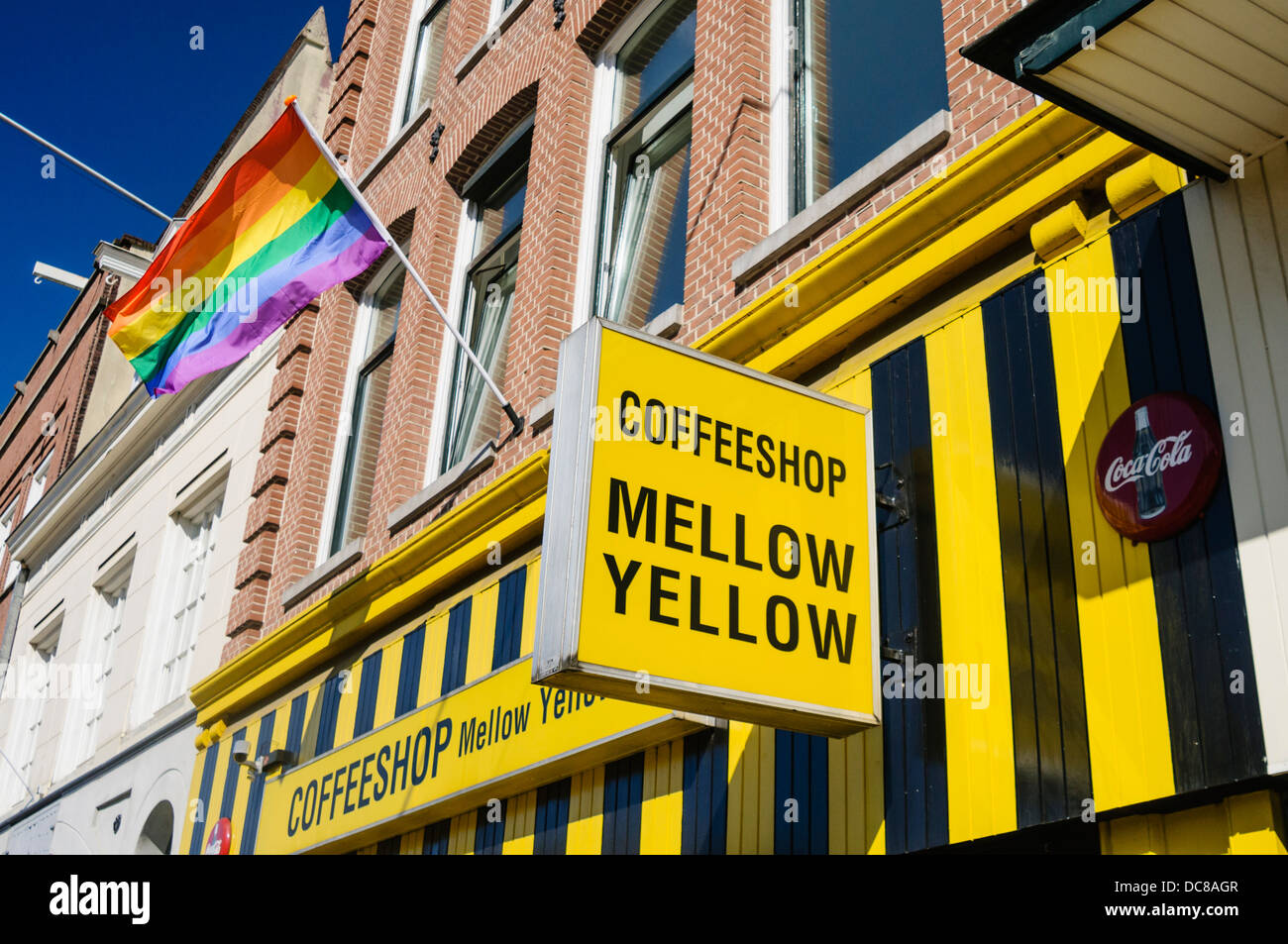 Mellow Yellow, the first coffee shop to open in Amsterdam (1973 Stock ...