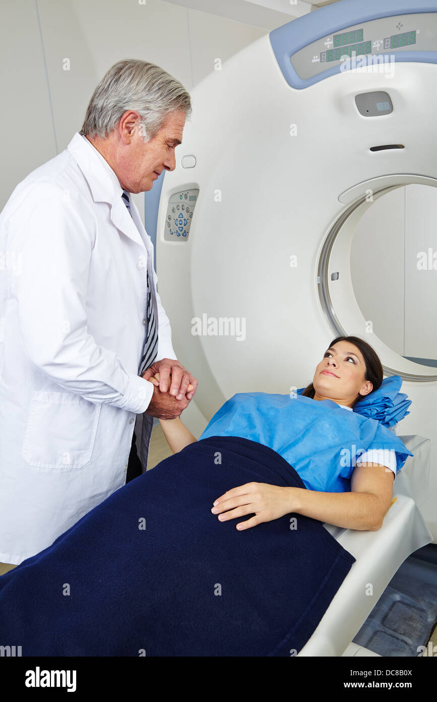 Doctor and patient talking before a MRT in a hospital Stock Photo - Alamy