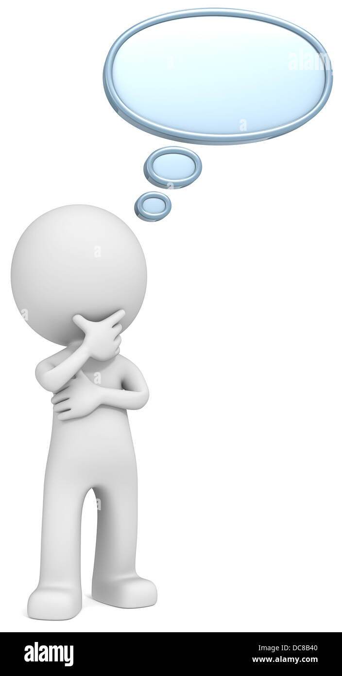 3d white people blank bubble hi-res stock photography and images - Alamy