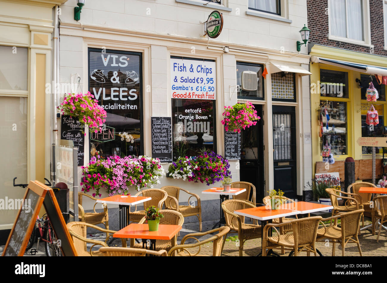 Cafe in Delft, Netherlands Stock Photo - Alamy