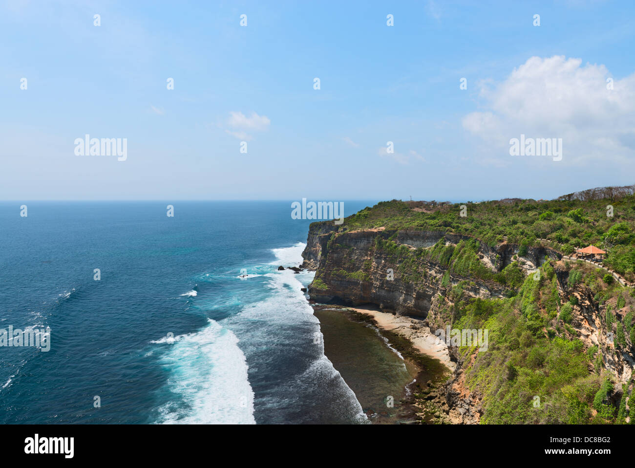 Cliffs above blue tropical sea on Nusa Dua, Bali, Indonesia Stock Photo ...