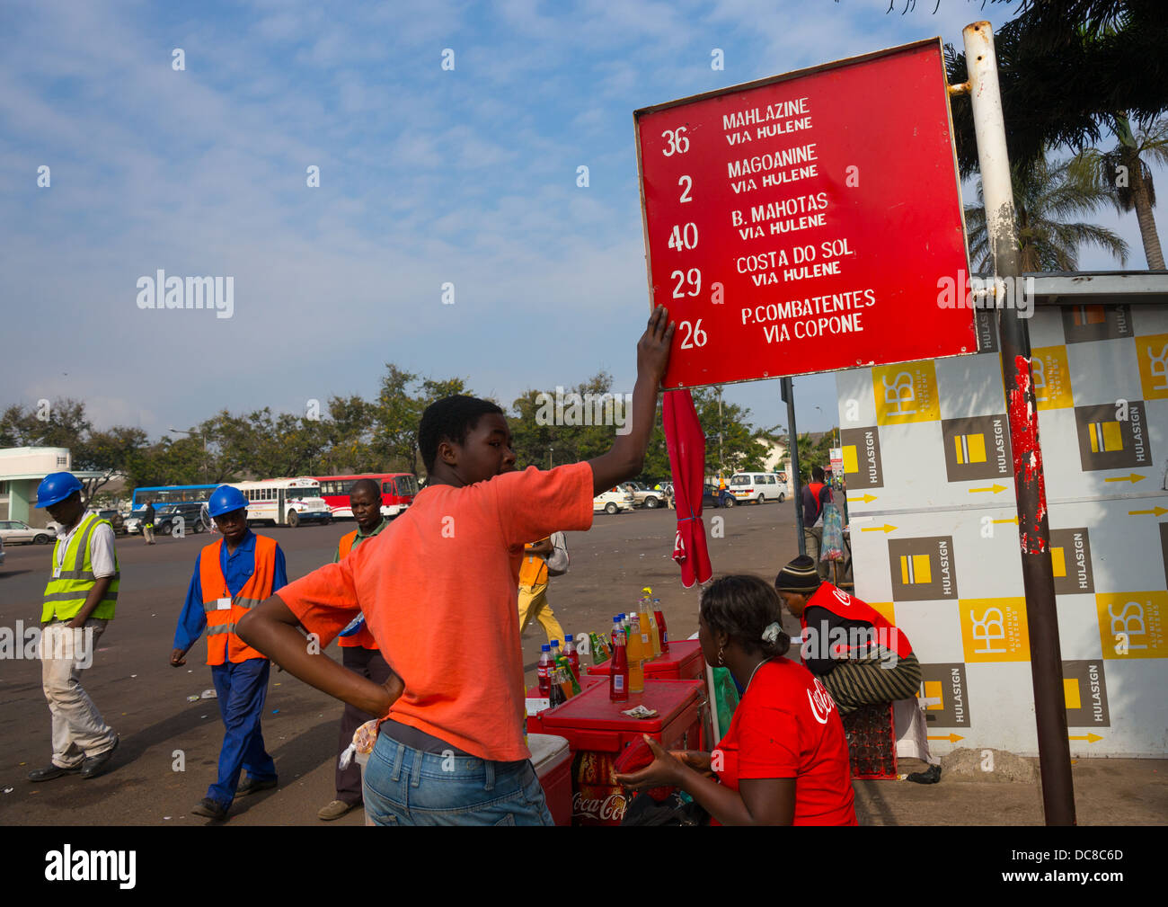 Men At A Bus Stop, Maputo, Mozambique Stock Photo - Alamy