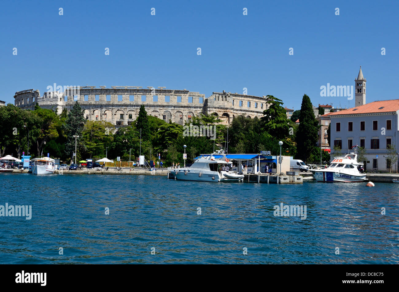 Pula Arena Istria Adriatic Sea Croatia Europe view from ACI marina ...