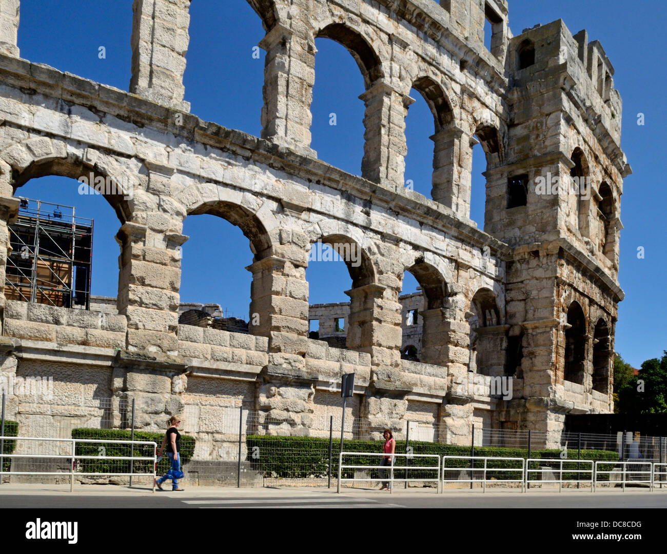 Pula Arena Istria Adriatic Sea Croatia Europe walls Stock Photo - Alamy