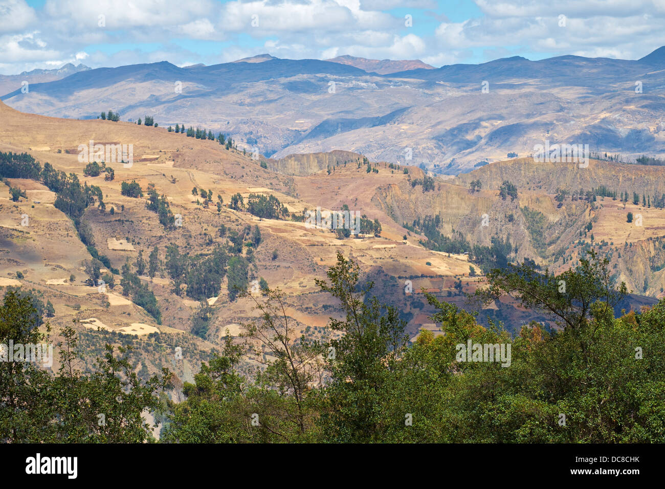 Andean foothills from the Cordillera Blanca in the Peruvian Andes ...