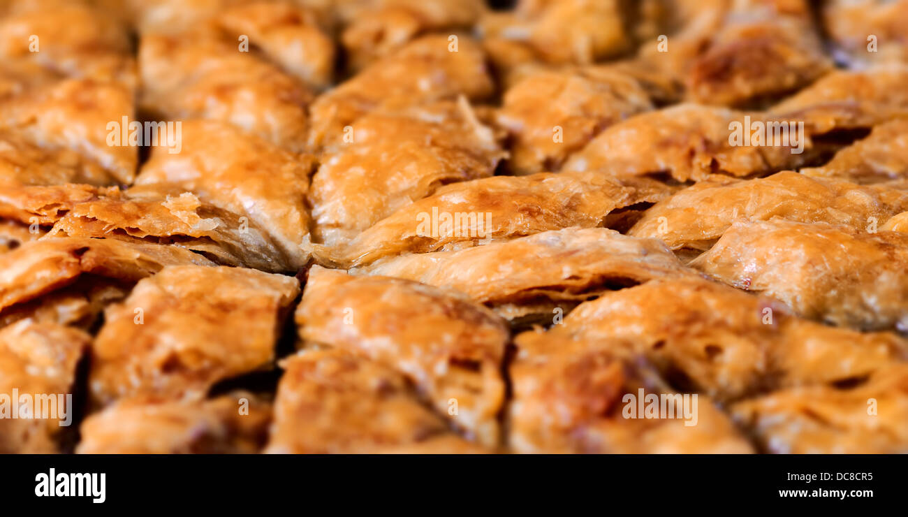 Homemade baklava - Turkish filo sweet pastry Stock Photo - Alamy