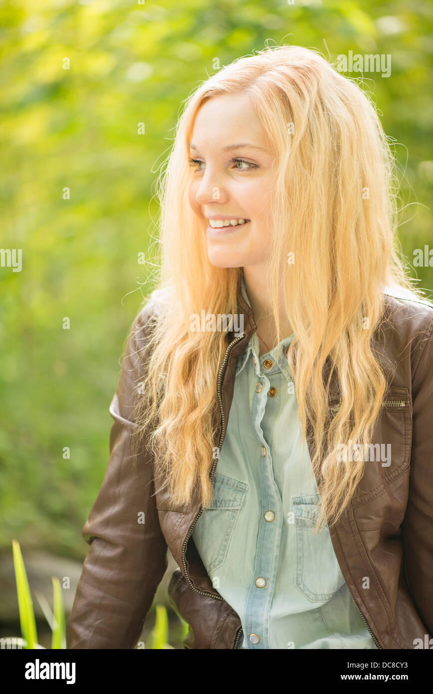 Woman up in a tree hi-res stock photography and images - Alamy