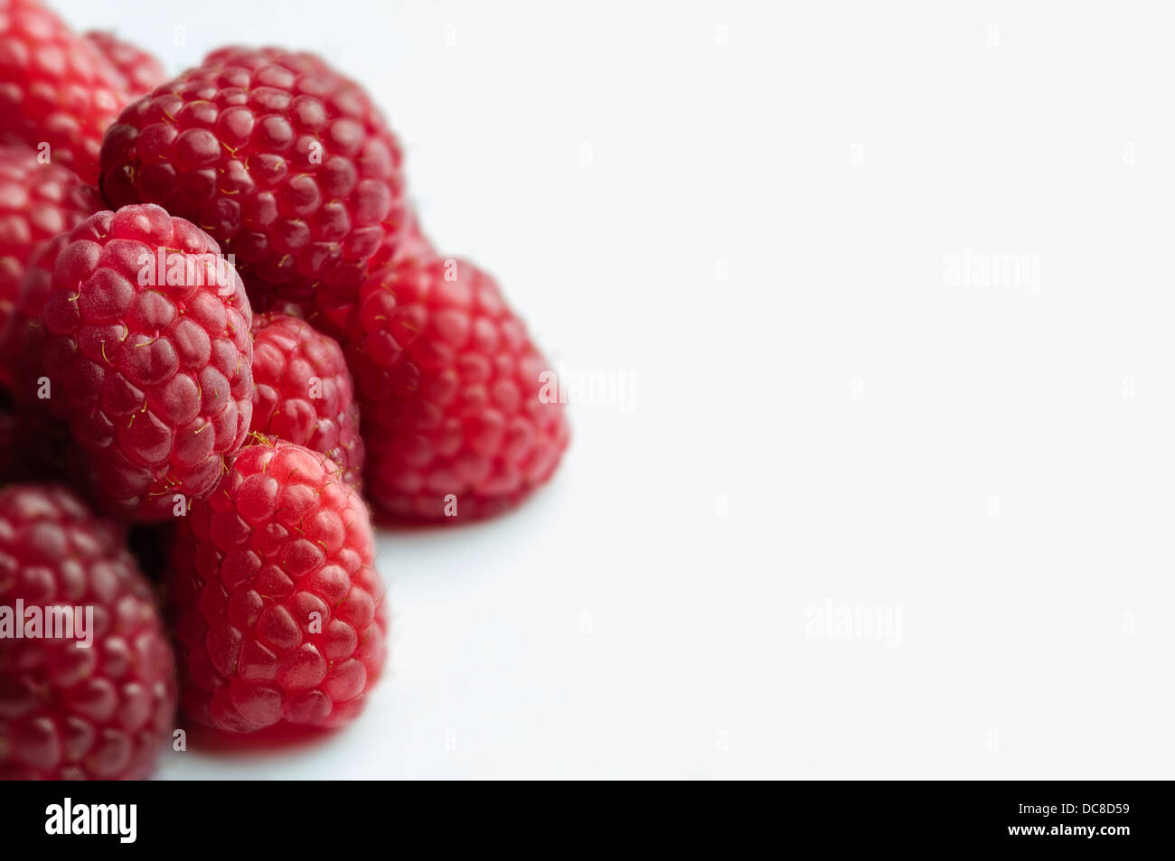 Raspberry - White Background with right side negative space Stock Photo ...