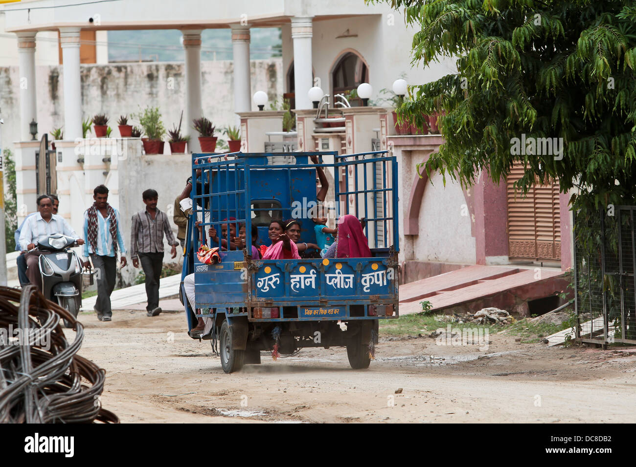 three wheeled bus in India Stock Photo - Alamy