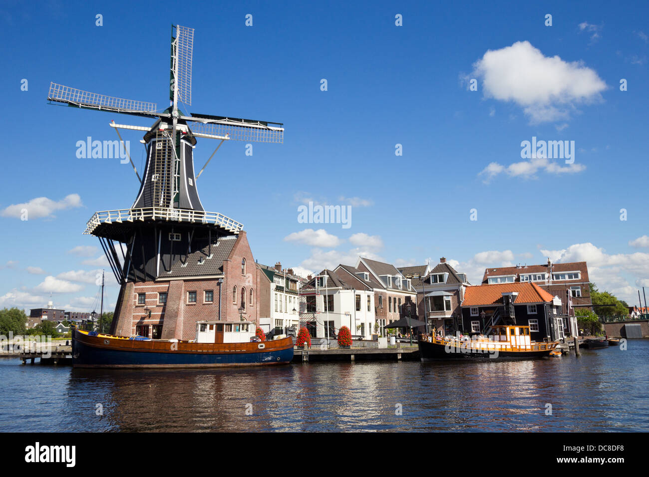 The distinctive Adriaan windmill in Haarlem, The Netherlands Stock ...
