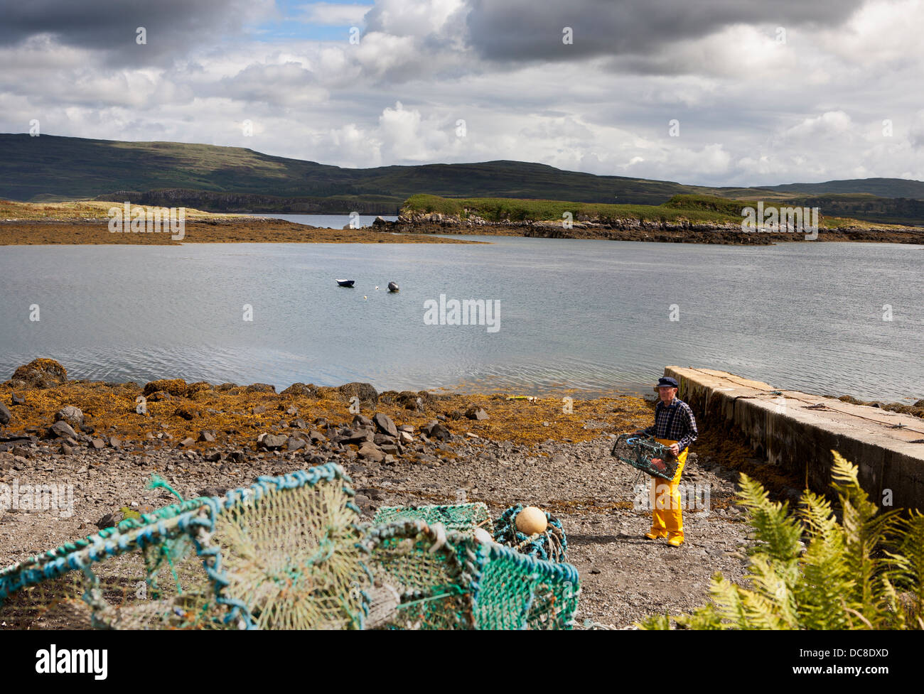 Creel or Lobster Prawn Fisherman, sea fishing, creel, water, net ...