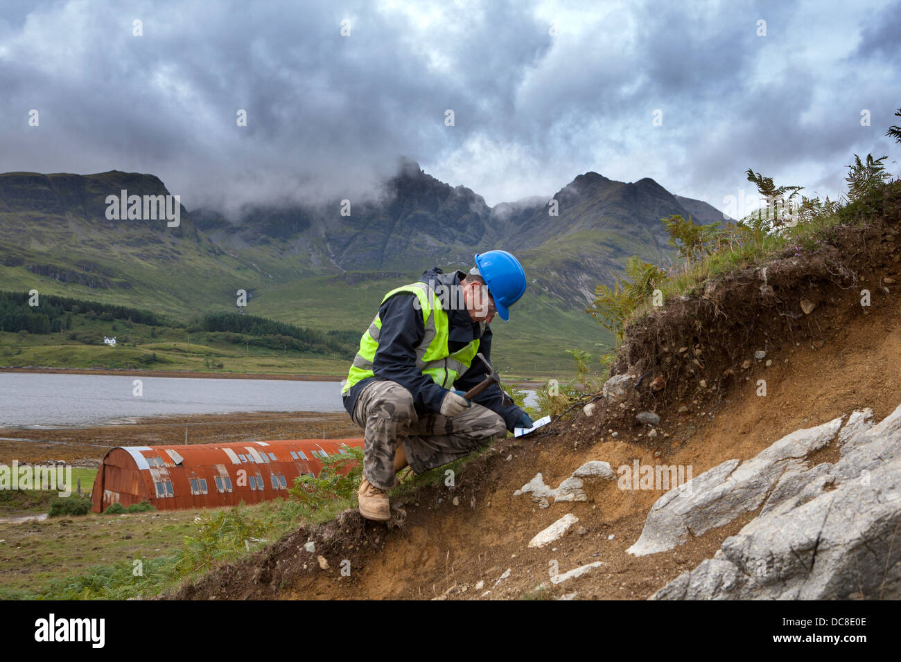 Old marble quarry and workings at Cnoc Slapin Loch Slapin, and Bla ...
