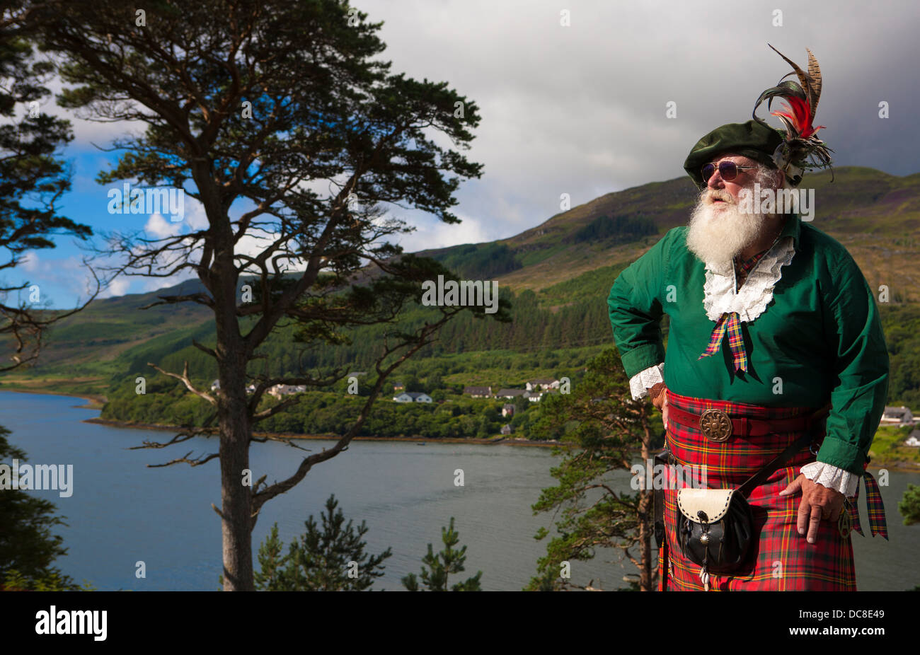 Disabled spectator (MR) wearing Scottish regalia plaid tartan, at the ...