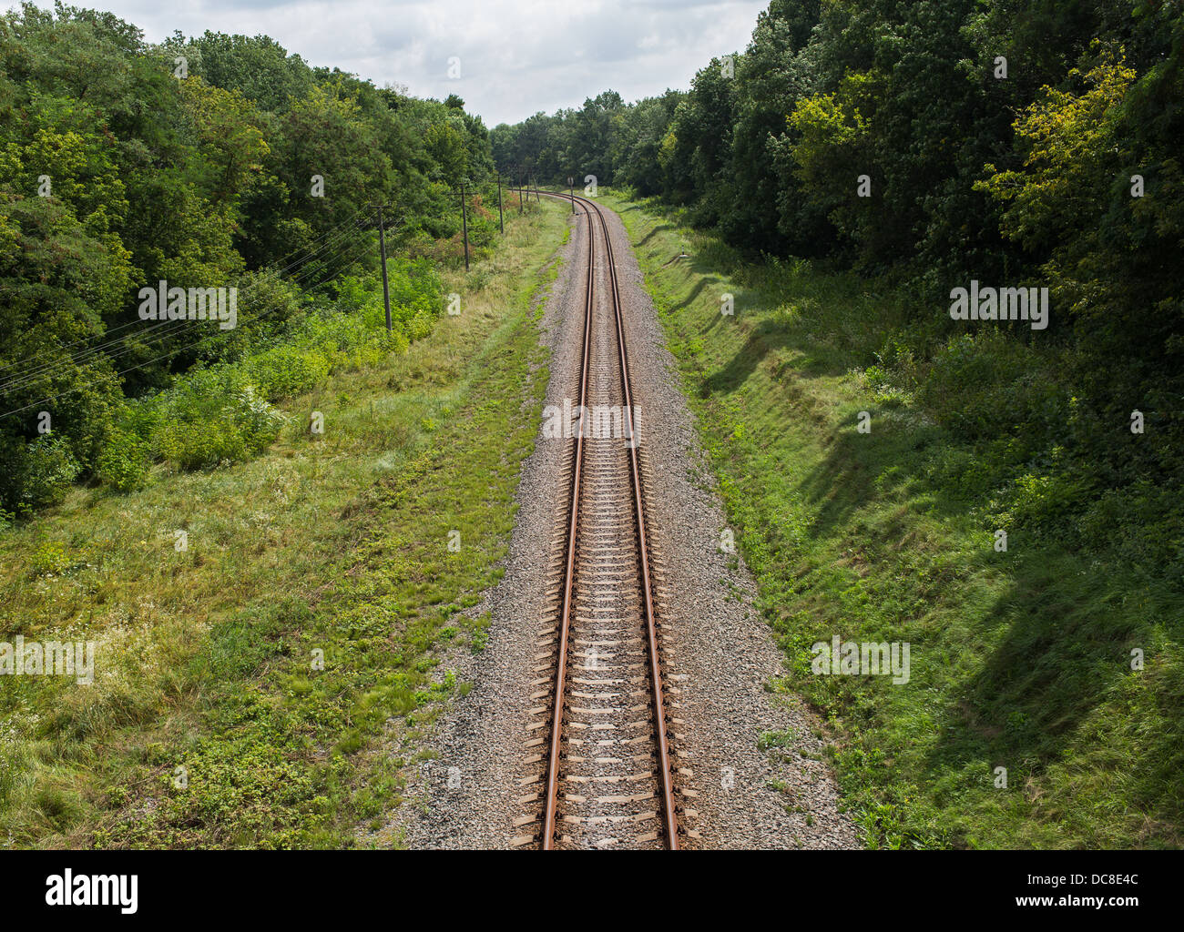 Top view of Railway Stock Photo - Alamy