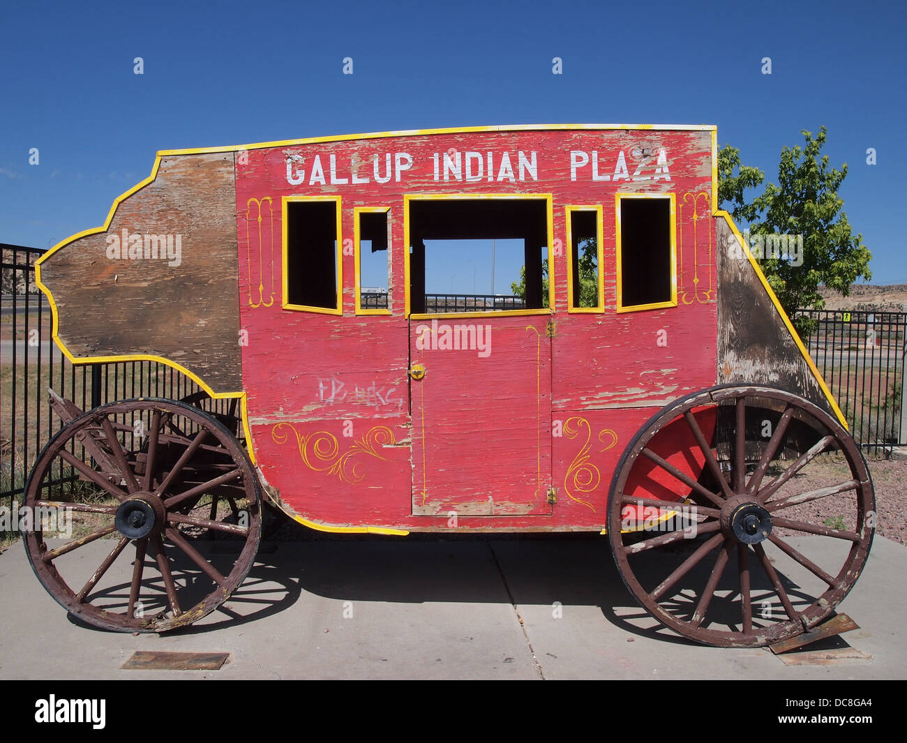 Antique Stagecoach decorates the Gallup Indian Plaza rest stop and ...