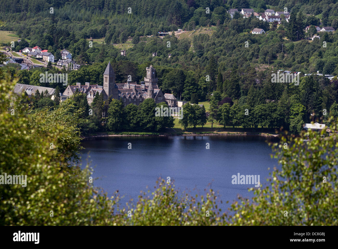 FORT AUGUSTUS BENEDICTINE ABBEY FROM ACROSS LOCH NESS SCOTLAND Stock ...
