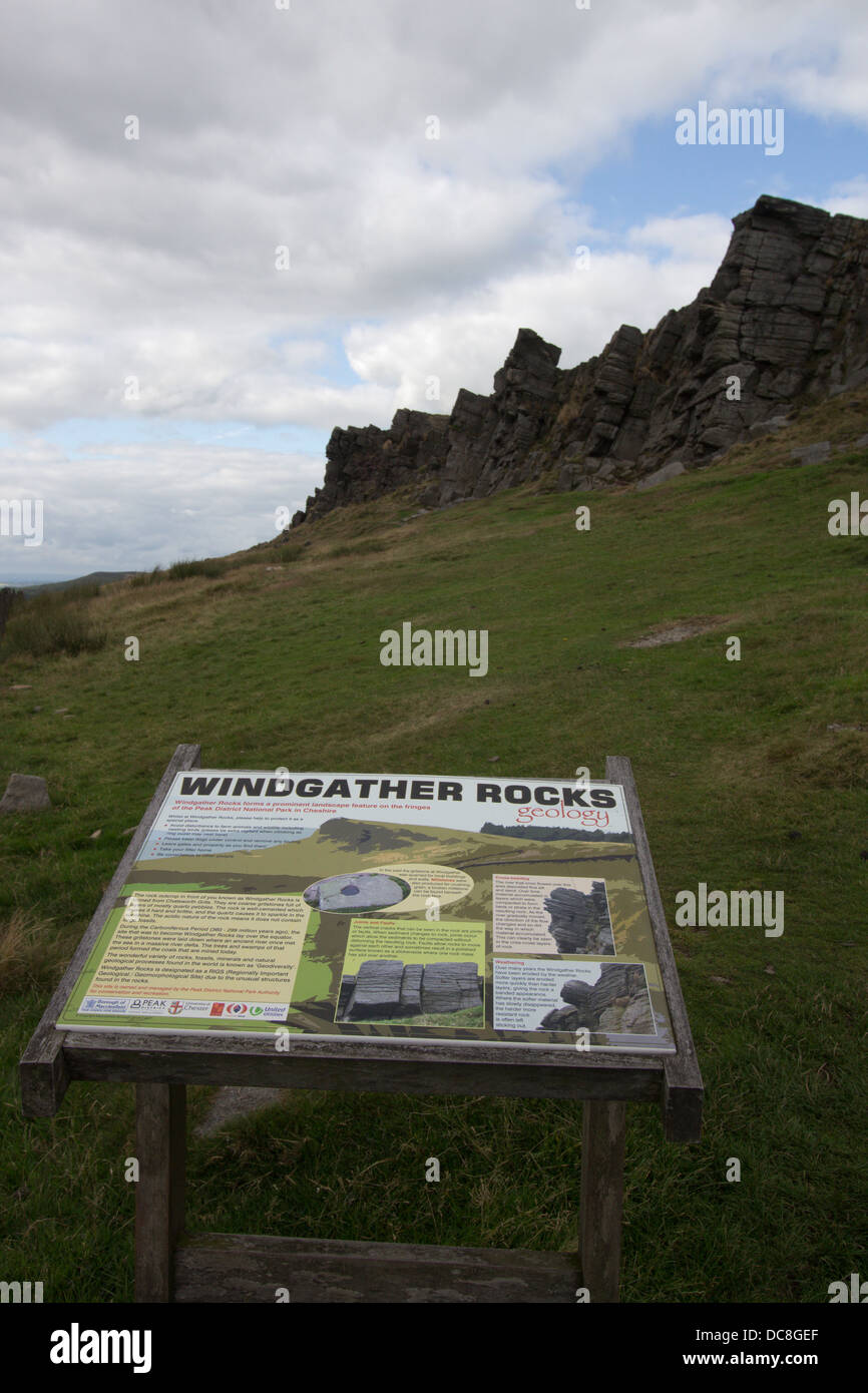 windgather rocks information plaque derbyshire peak district england uk ...