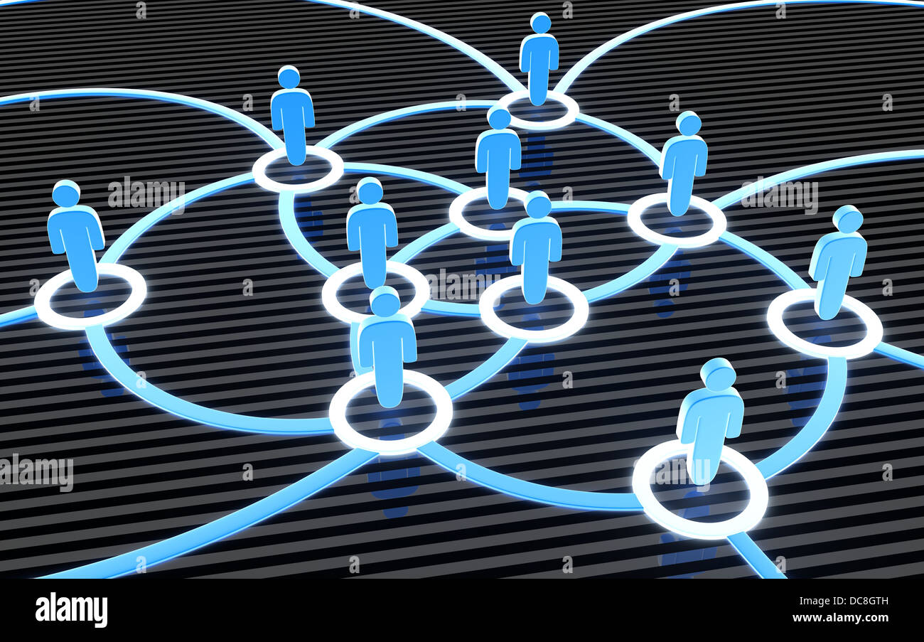 Social network around (done in 3d Stock Photo - Alamy