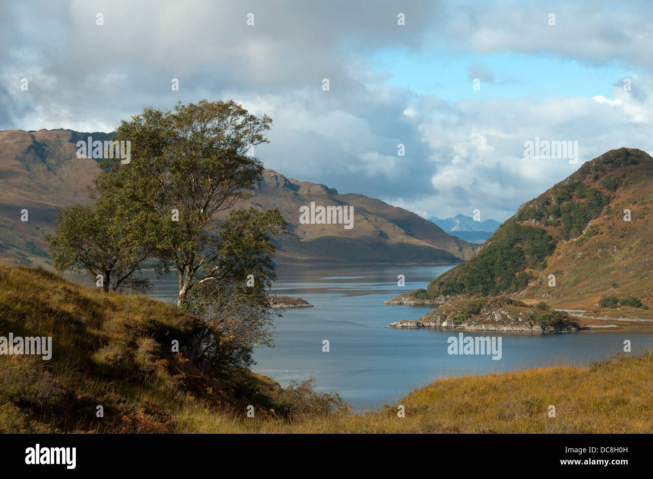 Loch Hourn from the coastal path to Barrisdale Bay, Knoydart, Highland ...