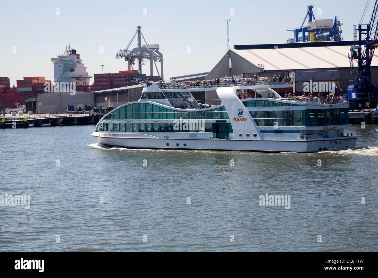 Spido boat trip River Maas Port of Rotterdam Netherlands Stock Photo ...