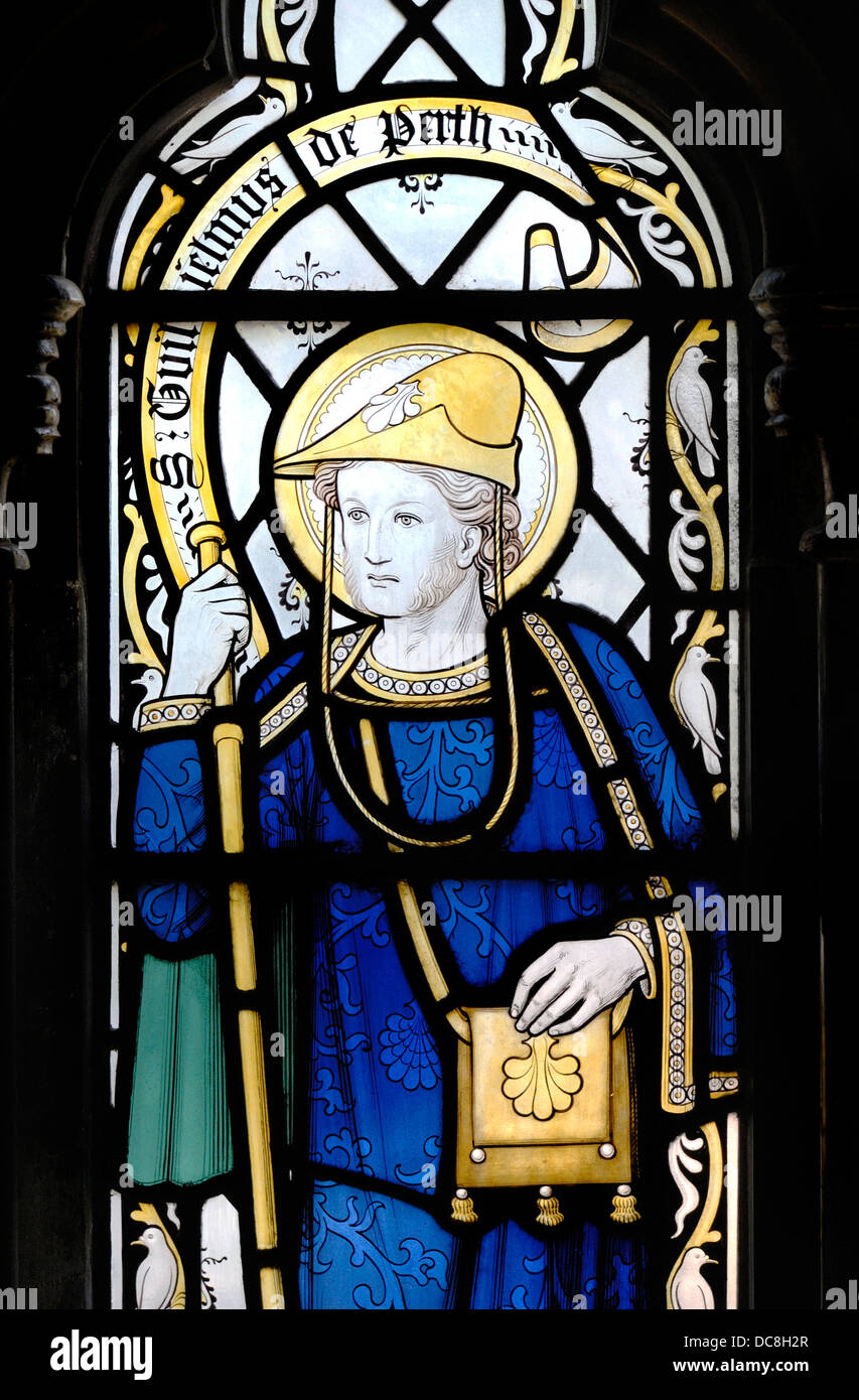 Rochester, Kent, England, UK. Rochester Cathedral: stained glass window ...