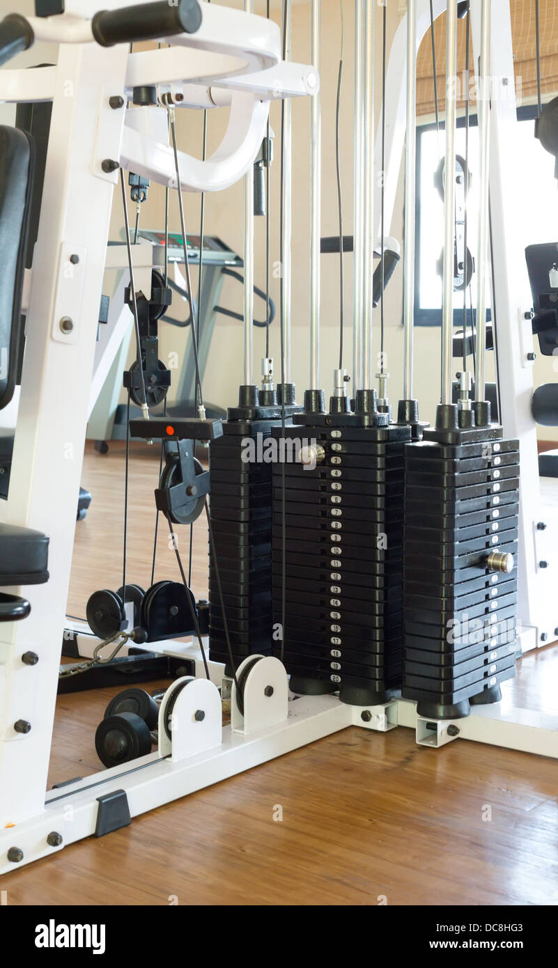 modern fitness equipment in the gym Stock Photo - Alamy