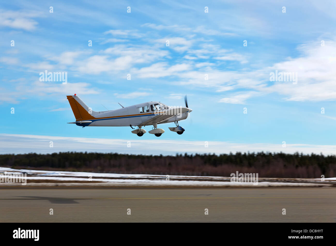 Small Plane Taking Off at a Local Airport Stock Photo - Alamy