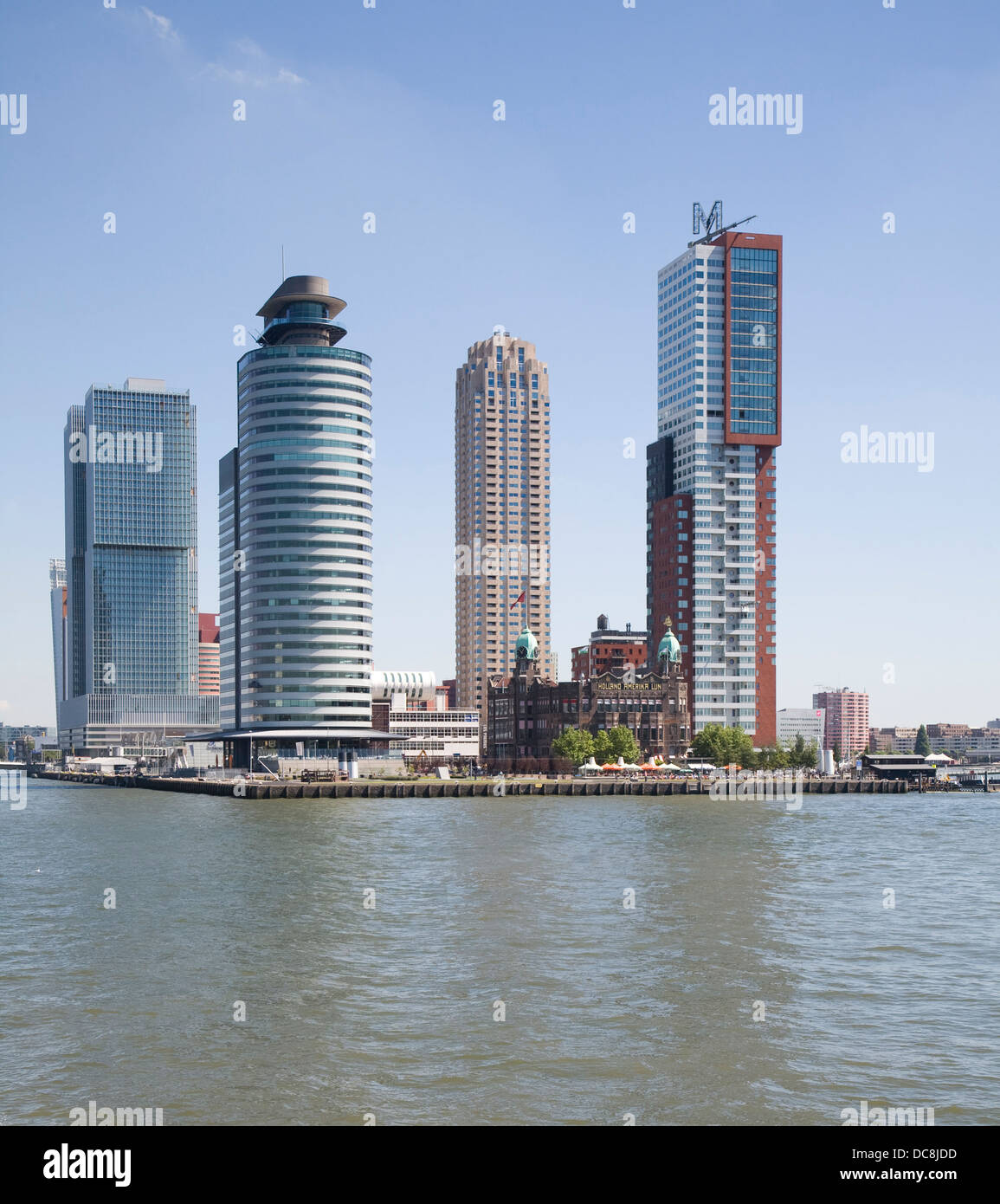 Hotel New York dwarfed by modern high rise buildings Rotterdam ...
