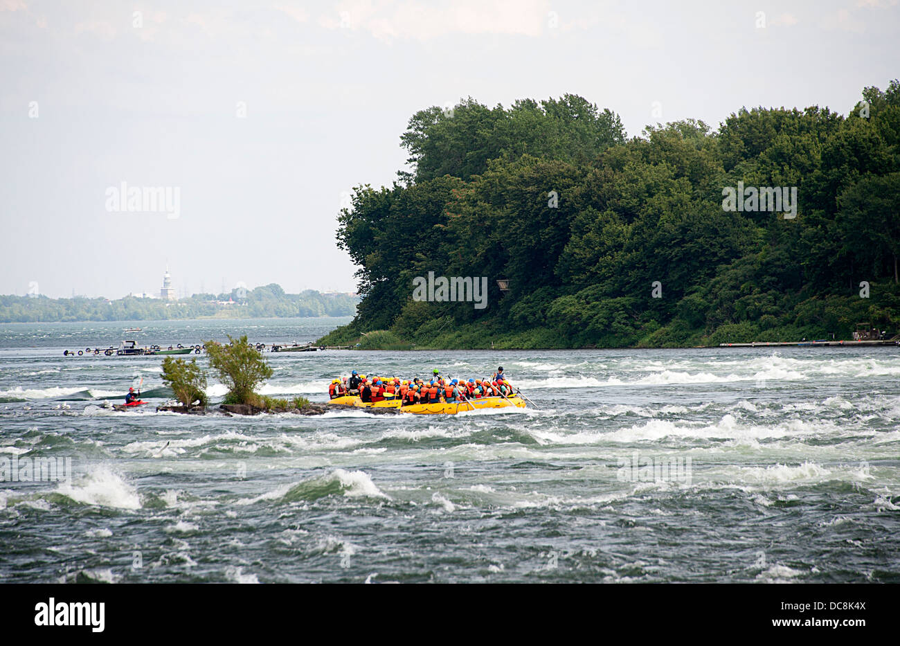 Kayaks on the Lachine rapids in Montreal Stock Photo - Alamy