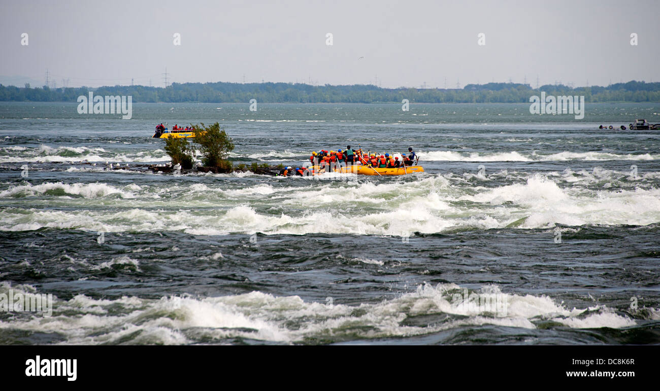 Kayaks on the Lachine rapids in Montreal Stock Photo - Alamy