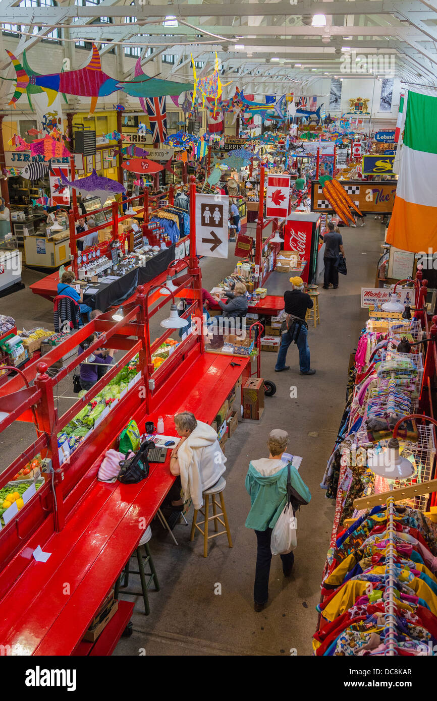 View of the historic Old City Market interior from above in St. John ...