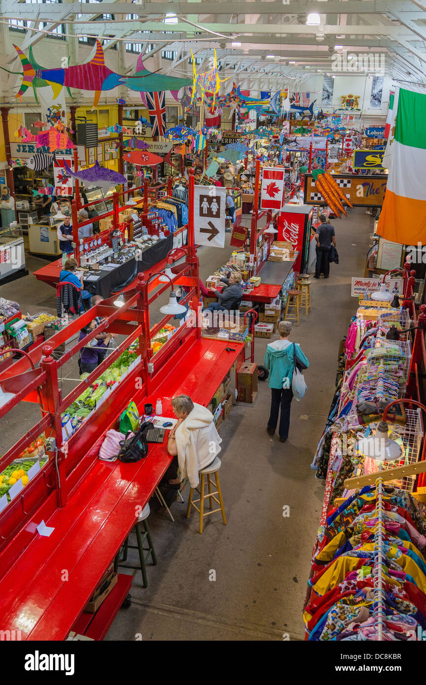 View of the historic Old City Market interior from above in St. John ...