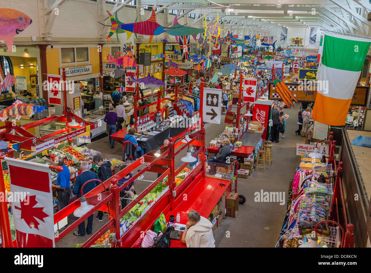View of the historic Old City Market interior from above in St. John ...