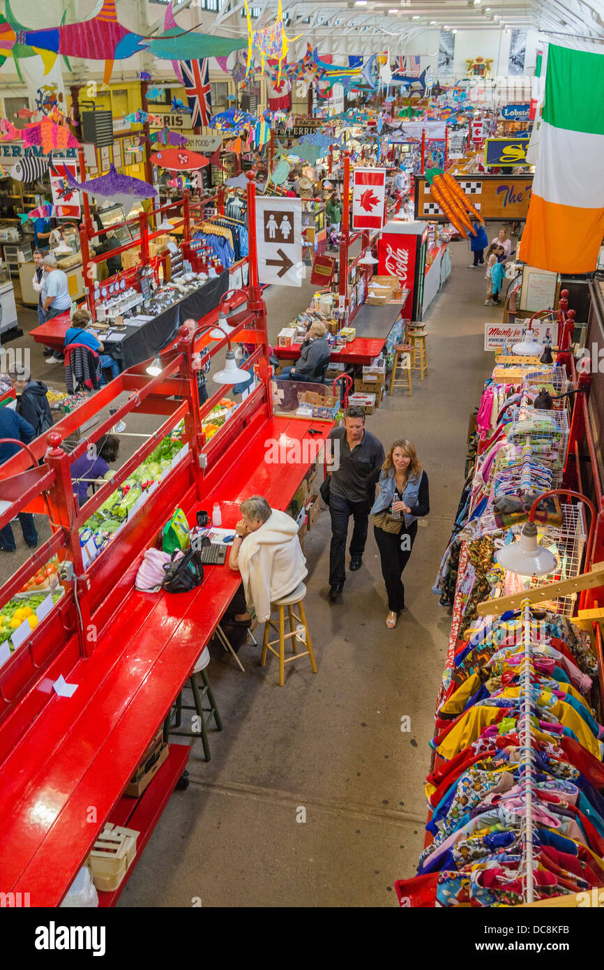 View of the historic Old City Market interior from above in St. John ...