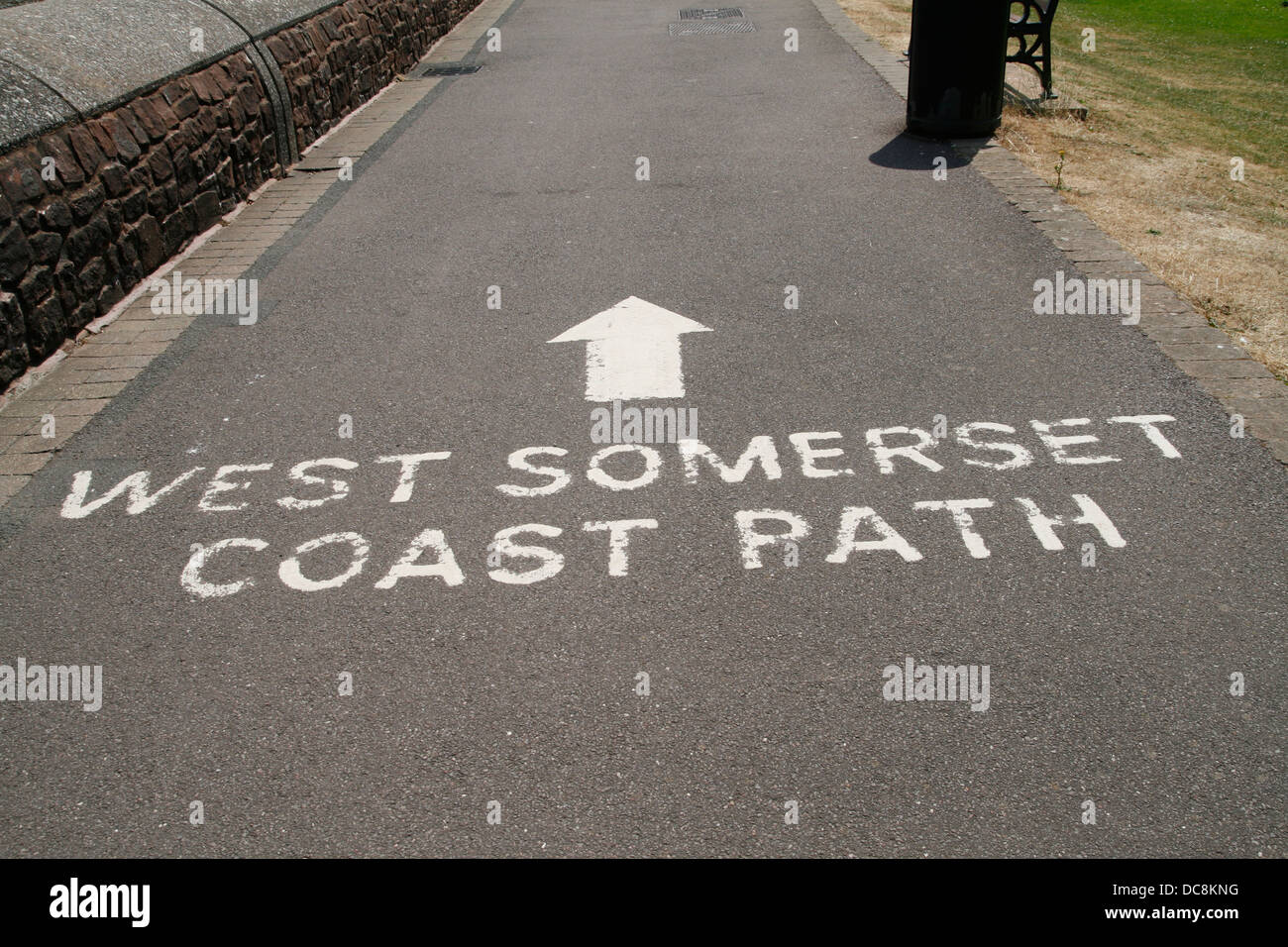 West Somerset Coast Path start point Minehead Somerset England UK Stock ...