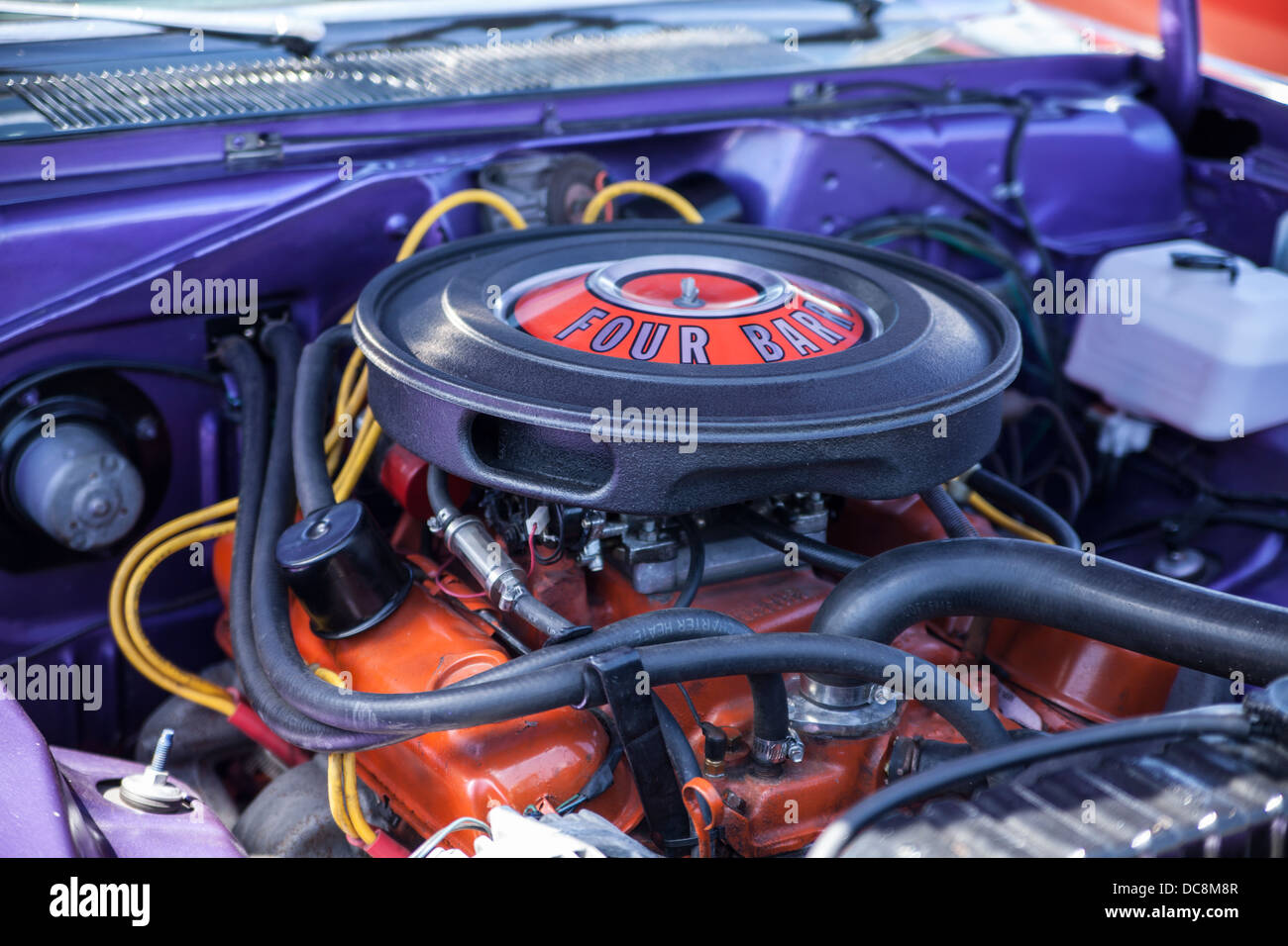 engine compartment to 1970's car Stock Photo - Alamy