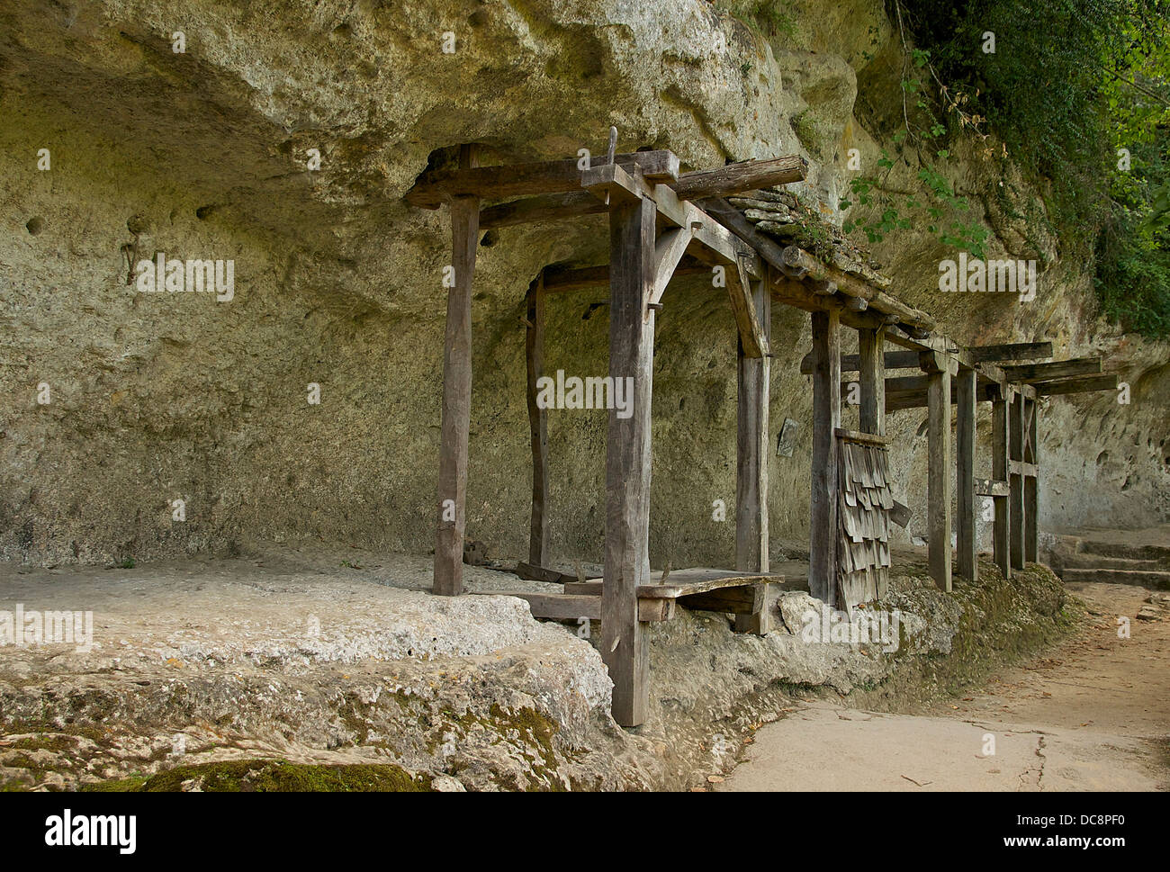 Samples of wooden structures for houses in the medieval troglodytic ...