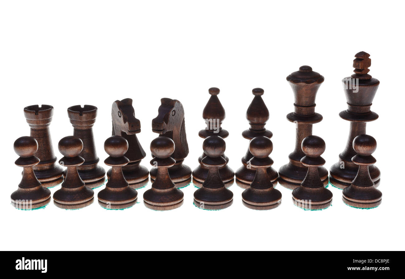 set of chess pieces isolated on white background Stock Photo - Alamy