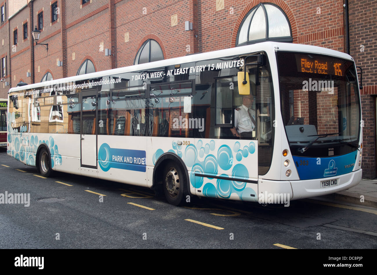 White Park and ride bus Scarborough Stock Photo - Alamy