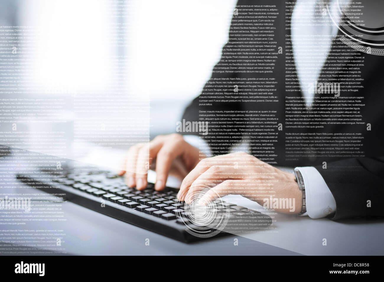 man hands typing on keyboard Stock Photo - Alamy