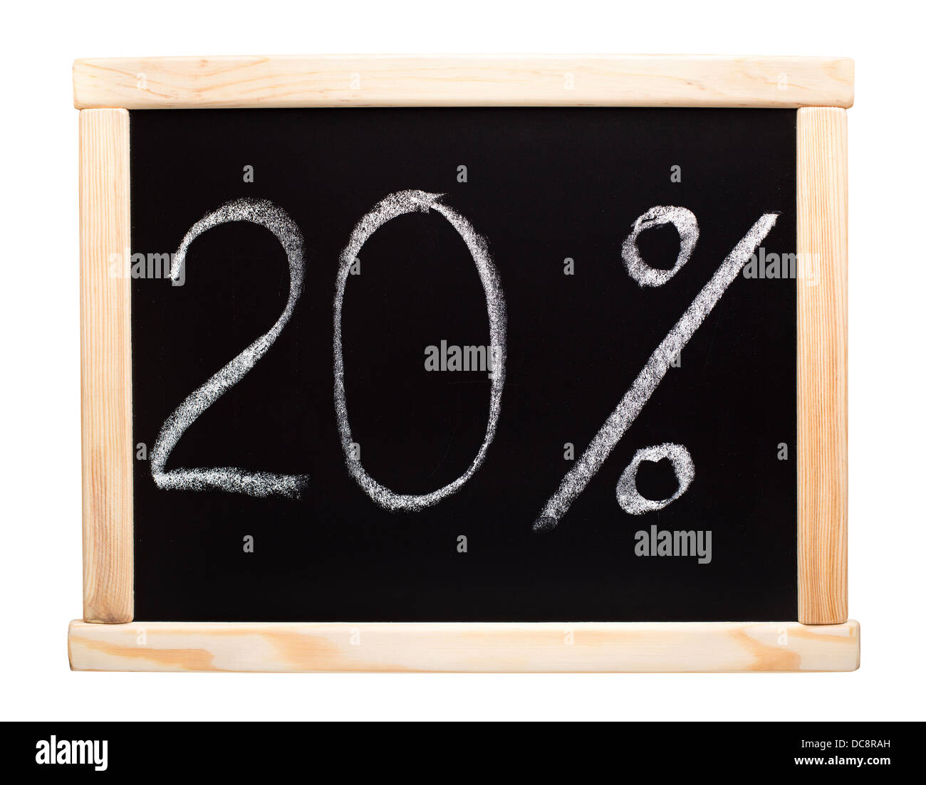 Twenty percent written on blackboard Stock Photo - Alamy