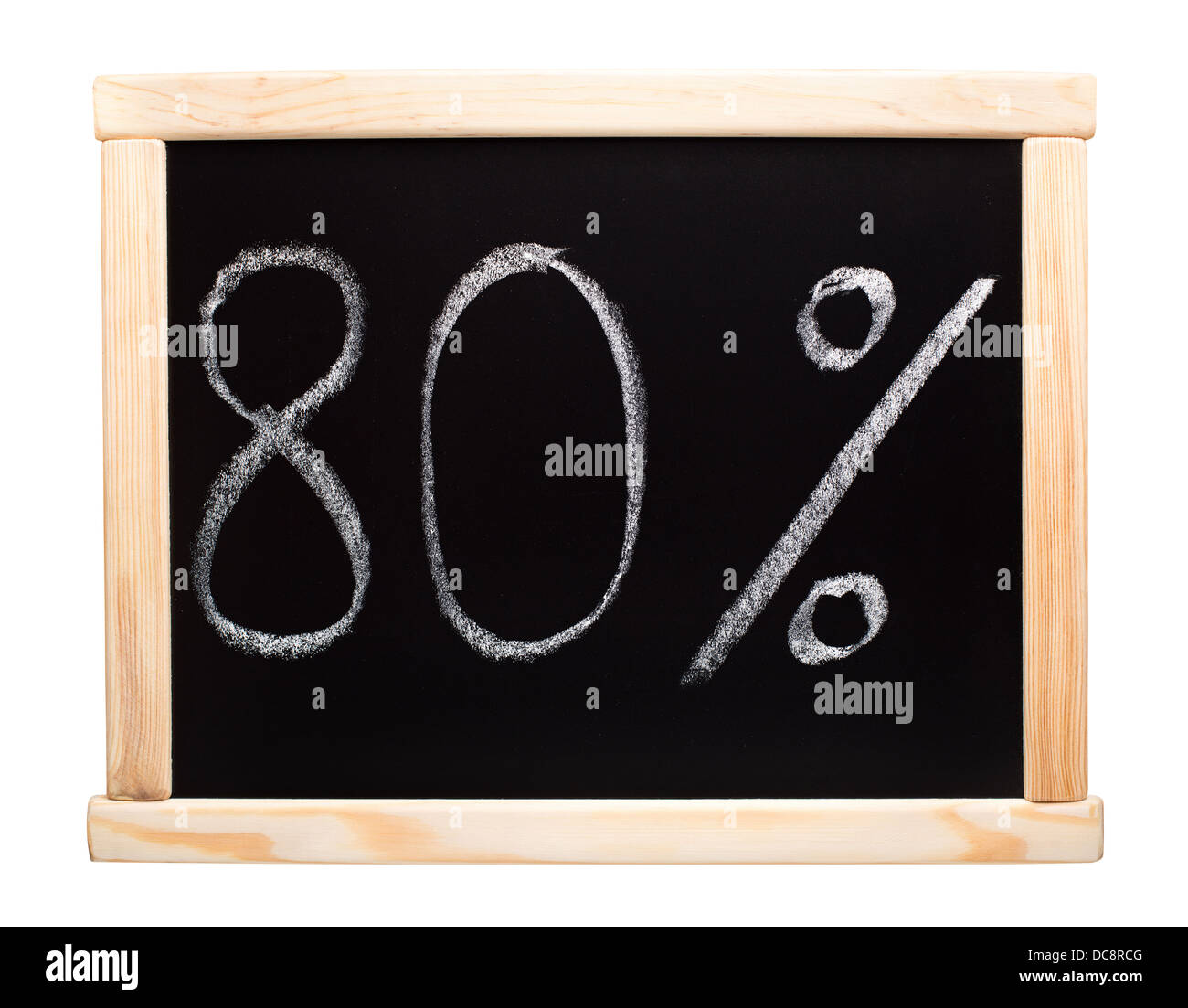 Eighty percent written on blackboard Stock Photo - Alamy