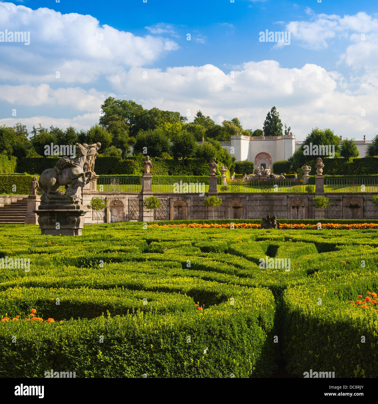 Amazing castle garden in Dobris in Czech Republic Stock Photo - Alamy