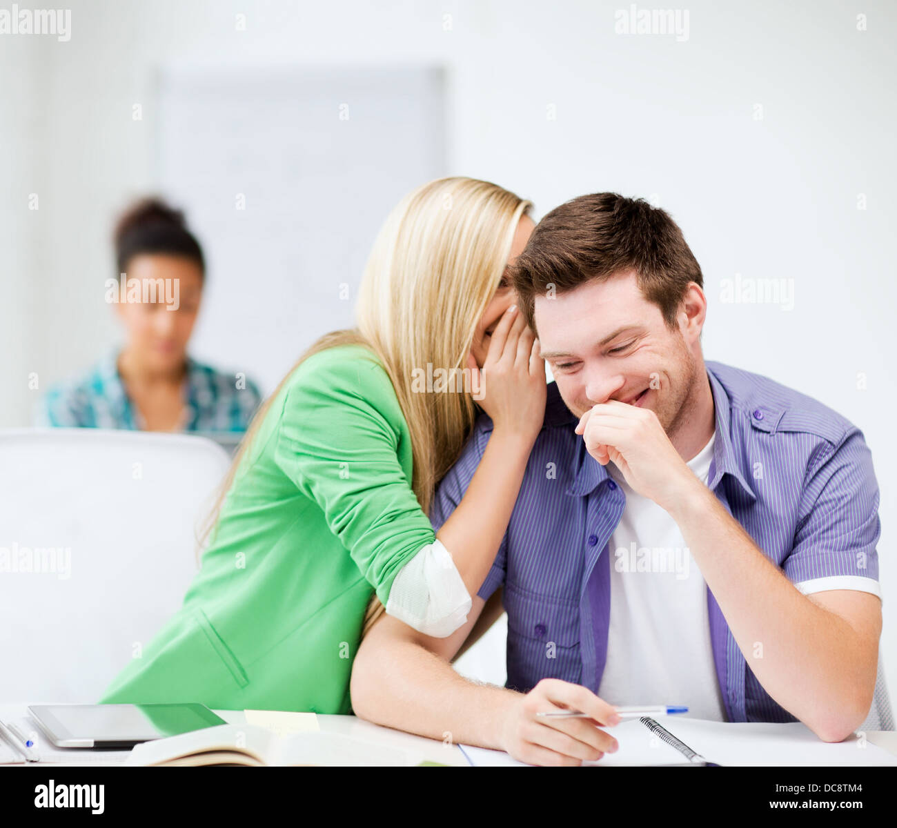 group of students gossiping at school Stock Photo - Alamy